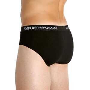 Emporio Armani Men's Cotton Briefs, Black, Large