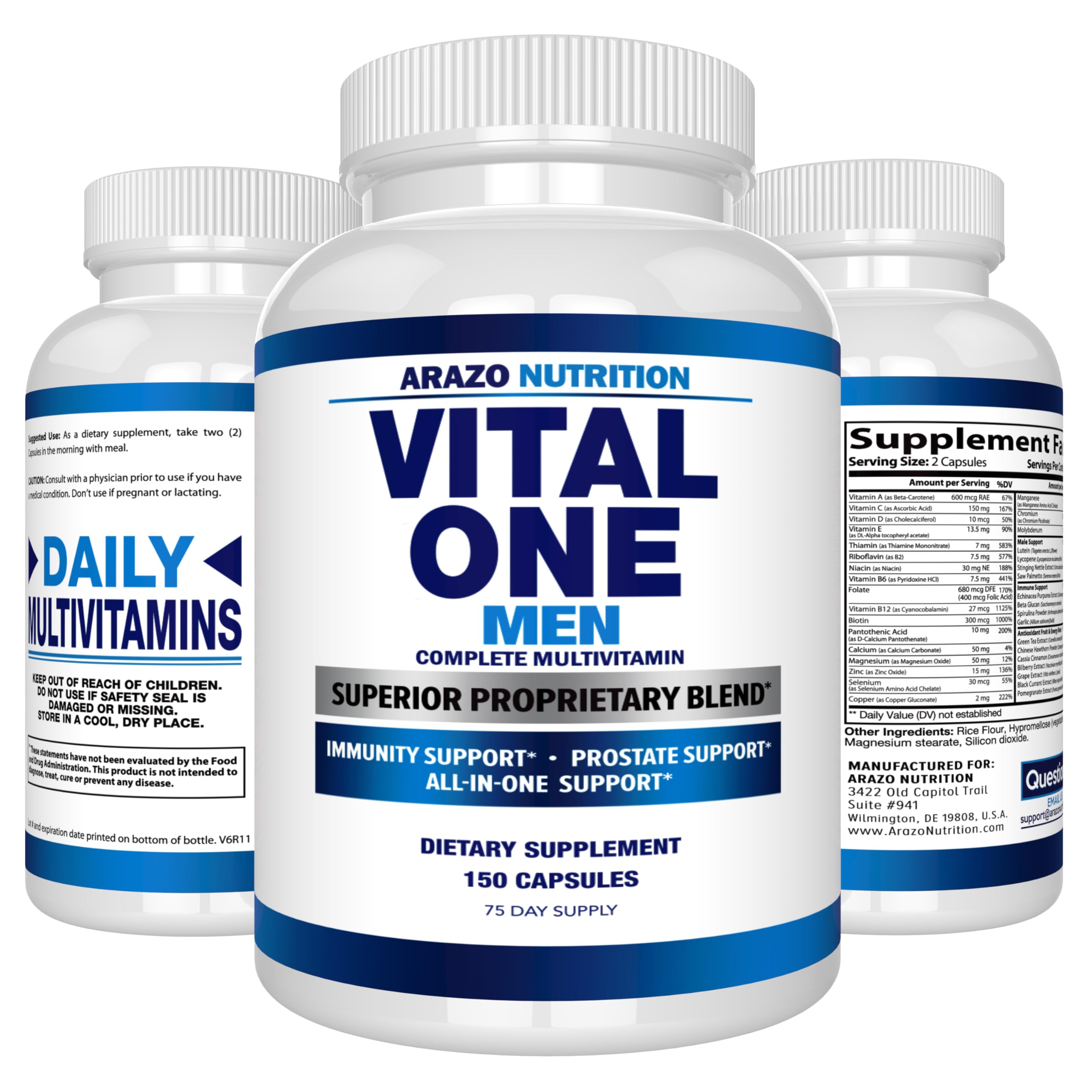 Vital One Multivitamin for Men – Daily Wholefood Supplement - 150 Vegan