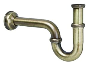 basin drain waste antique brass p-trap 1 1/4" inch bsp x 32mm decorative sink