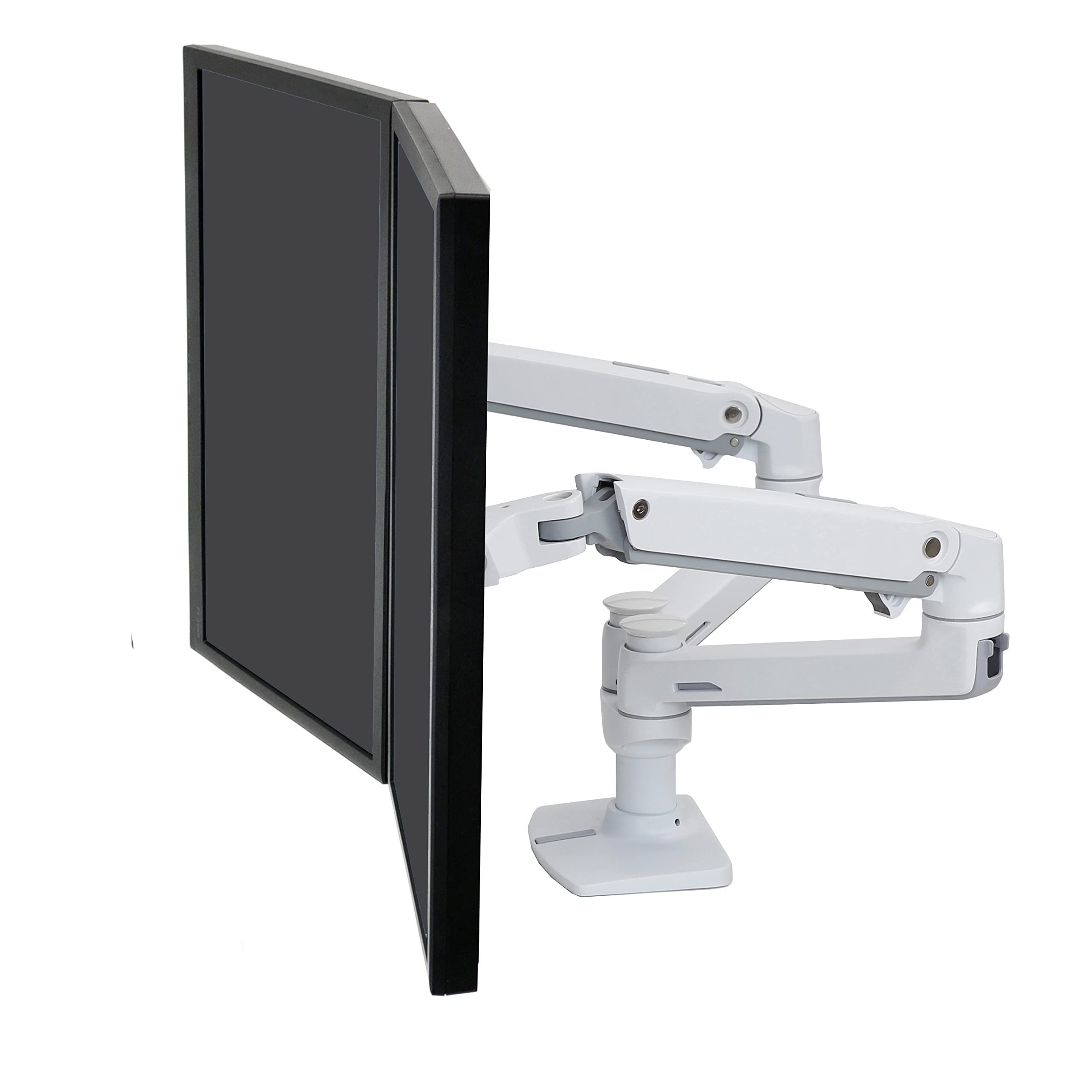 Ergotron – LX Dual Monitor Arm, VESA Desk Mount – for 2 Monitors Up to 27 Inches, 7 to 20 lbs Each – White