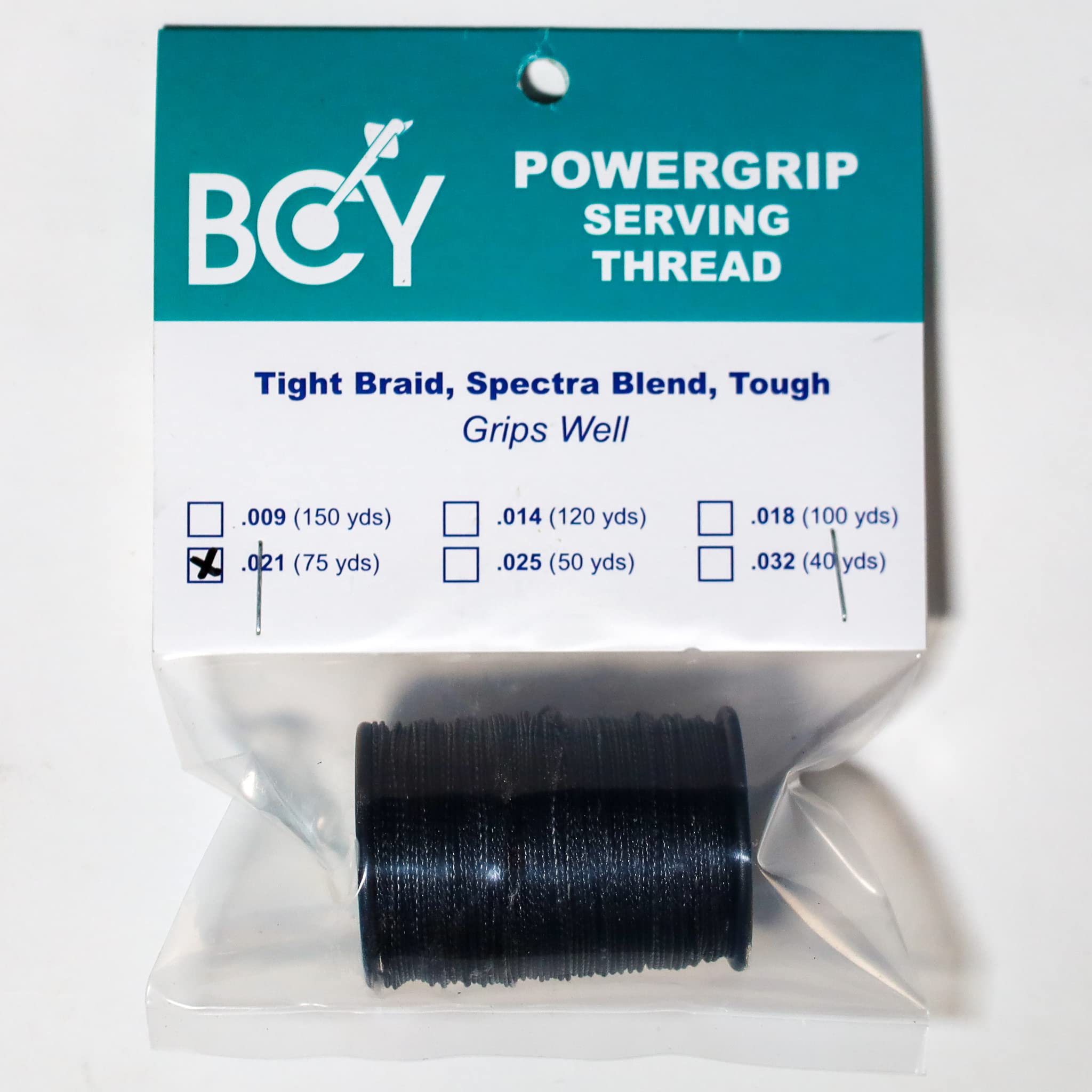 BCY Black Powergrip Archery Bow String Serving .018