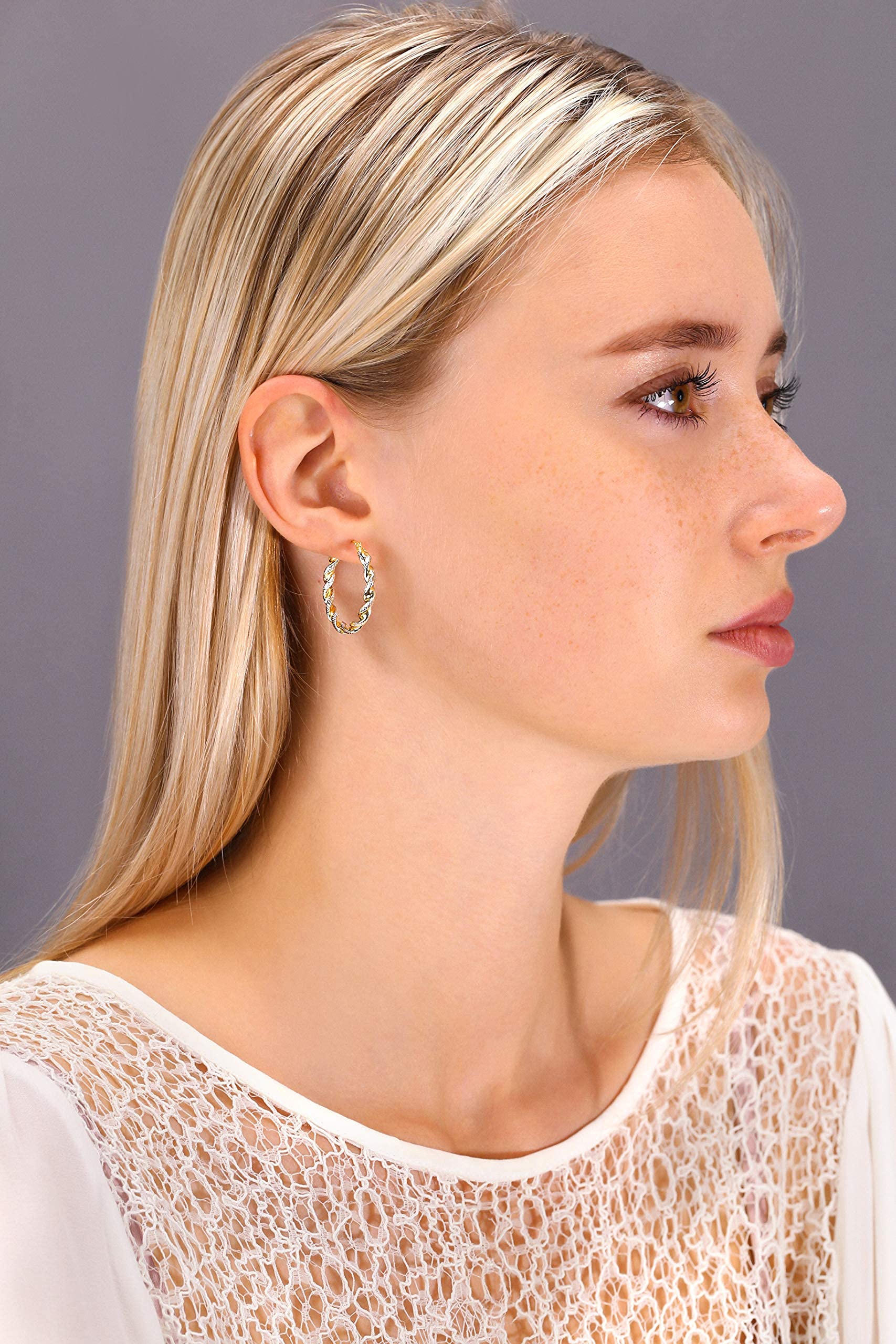 Twisted Two-Tone Hoops