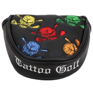 tattoogolf mallet/two-ball putter cover - multi color skulls