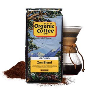 The Organic Coffee Co. Ground Coffee - Zen Blend (12oz Bag), Medium Roast, USDA Organic