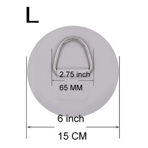 YYST 1 pcs Stainless steel D-ring Pad PVC D Patch for PVC Inflatable Boat Raft Dinghy Kayak SUP (L)