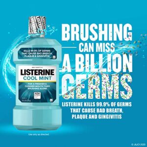 Listerine Antiseptic Mouthwash, Cool Mint 33.8 oz (Pack of 2)