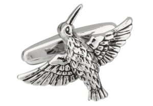 mrcuff hummingbird bird flying pair cufflinks in a presentation gift box & polishing cloth