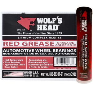 wolf's head red grease nlgi #2 (836-88301-91) 14 oz tube, pack of 10