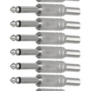 CESS 1/4 Inch TS Audio Phono Tone Male Plug Cable Connector - 1/4" 6.35mm TS Guitar Cable Plug (jcx) (10 Pack)