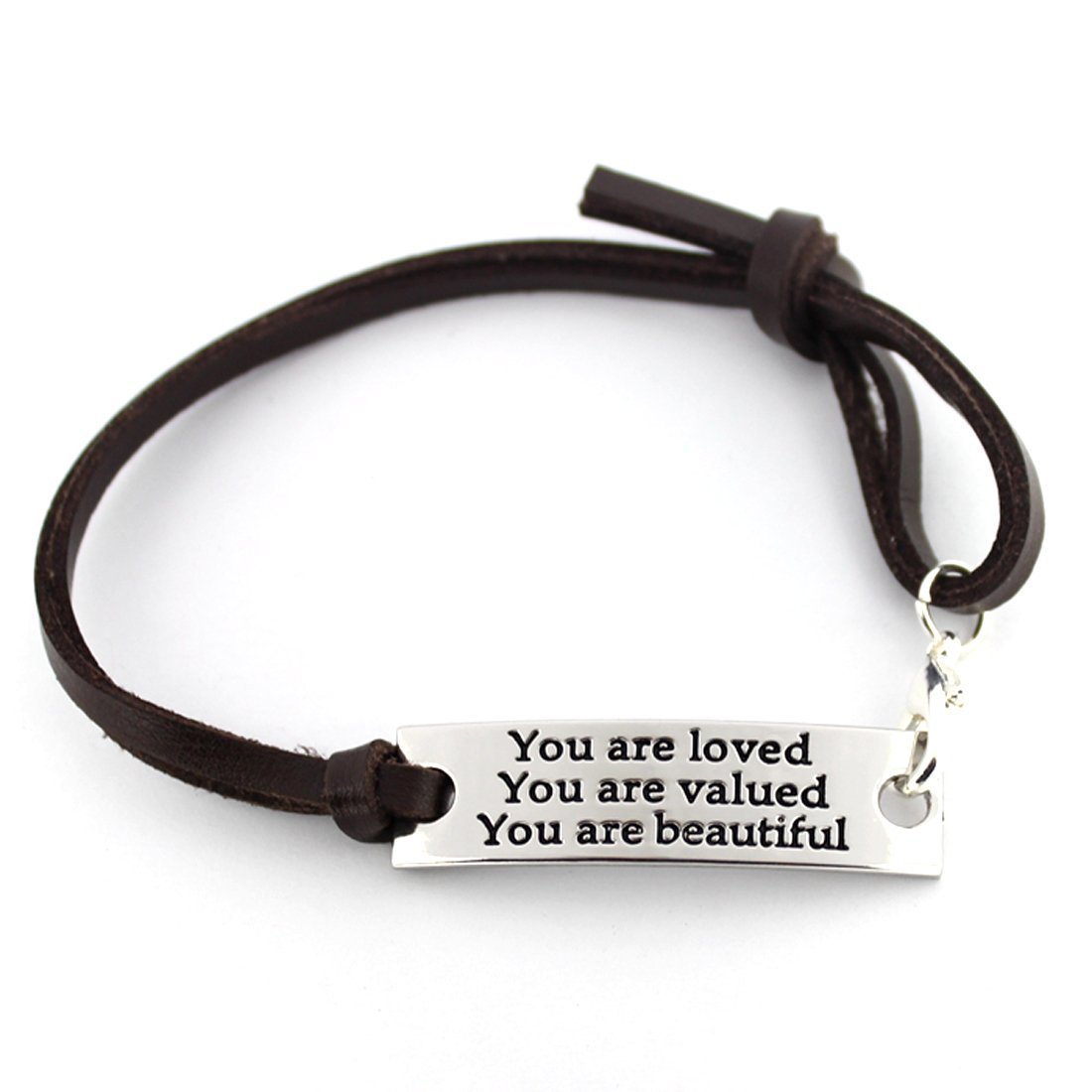 Inspirational Gifts For Women Saying stamped "You are loved You are valued You are beautiful" leather inspirational bracelet,Gift for Mother Daughter,Teens,,Christmas Gift,Birthday Present.