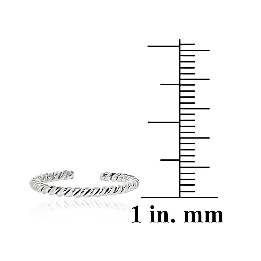 Hoops & Loops Sterling Silver Rope Design Toe Ring