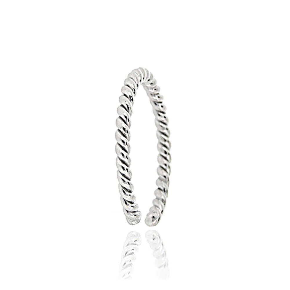 Hoops & Loops Sterling Silver Rope Design Toe Ring