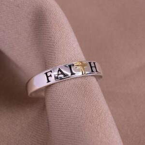 Hoops & Loops Sterling Silver Two Tone Faith Toe Ring