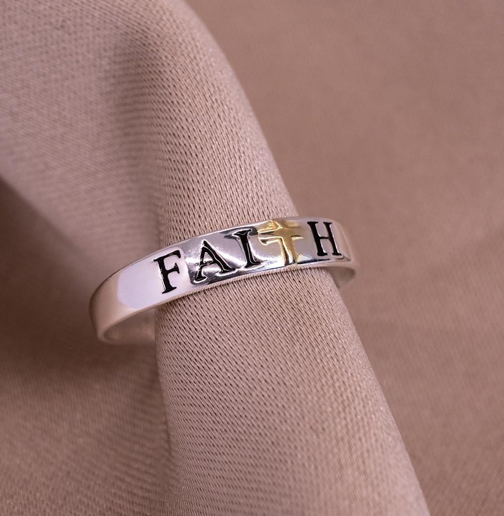 Hoops & Loops Sterling Silver Two Tone Faith Toe Ring