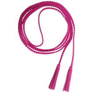 nanxson women's waist belt woven tassels chain belt skinny belt for skirt dress pdw0042 (rose red)