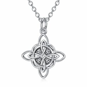 yfn witch knot 925 sterling silver witch knot pendant celtic jewelry gift for women