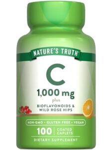 vitamin c bioflavonoids & rose hips | 1000mg | 100 caplets | vegetarian, non-gmo, gluten free | by nature's truth