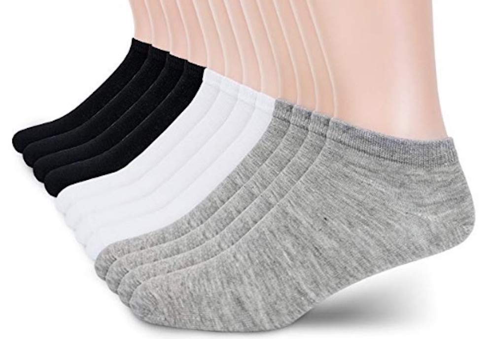 I&S Women's 12 Pack Low Cut No Show Athletic Socks - Women's Socks Size 9-11 (Set of 12 (Asst))