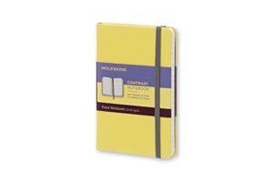 moleskine limited collection contrast notebook, hard cover, pocket (3.5" x 5.5") ruled/lined, citron yellow, 192 pages