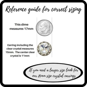 PammyJ 15mm Crystal CLIP-ON Earrings (Clear)