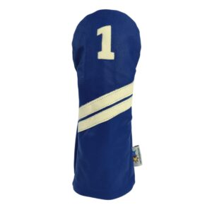 sunfish leather driver golf headcover blue and white