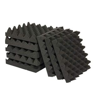 6 pack egg crate foam cushion 2" thick 12"w x12"l acoustic panels sound proof foam padding, foam sheets, foam pad, dampening foam, convoluted packing foam