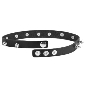 HZMAN Fashion Women Men Cool Punk Goth Metal Spike Studded Leather Collar Choker Necklace Black