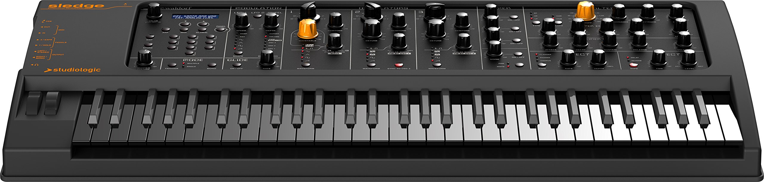 Studiologic Sledge 2 Black Edition Synthesizer with 61-Key Semi-Weighted Keyboard