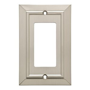 franklin brass classic architecture (1-pack) decorative light switch cover brushed nickel 1-gang decorator/rocker wall plate single switch plate cover electrical outlet covers w35219-sn-c