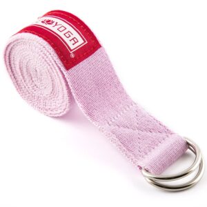 peace yoga 10ft exercise strap pink