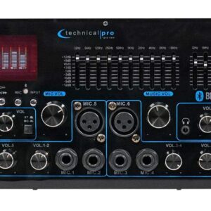 Technical Pro MM2000BT Powered Bluetooth Microphone Mixer Amplifier Amp SD, USB