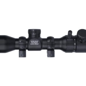 Monstrum 2-7x32 Rifle Scope with Rangefinder Reticle and Medium Profile Scope Rings | Black