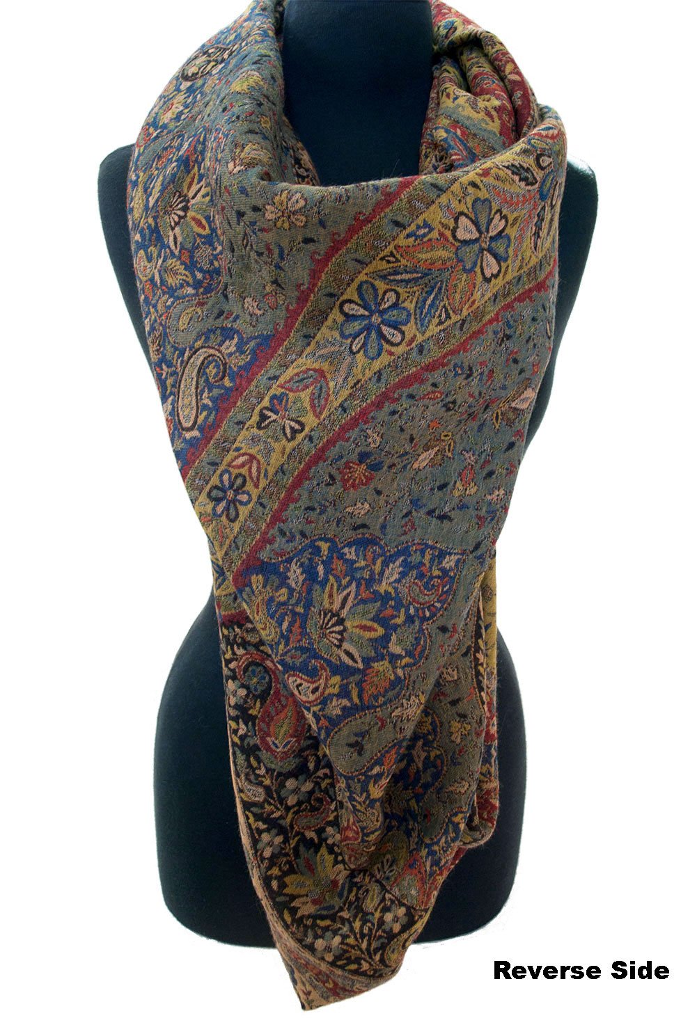 Large, Superior Kani Shawl. Paisley Jamawar from India. Warm, Heavy & Very Detailed