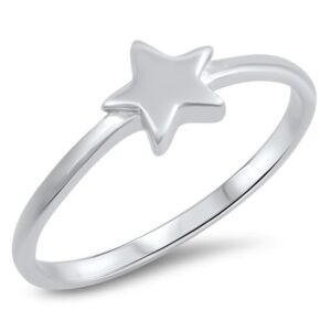 classic star ring new .925 sterling silver cute simple band size 5