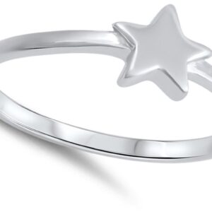 Classic Star Ring New .925 Sterling Silver Cute Simple Band Size 5