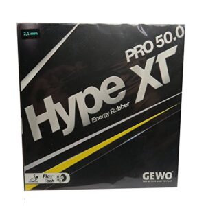 gewo hype xt pro 50.0 table tennis rubber, red, 2.1 mm. sponge thickness