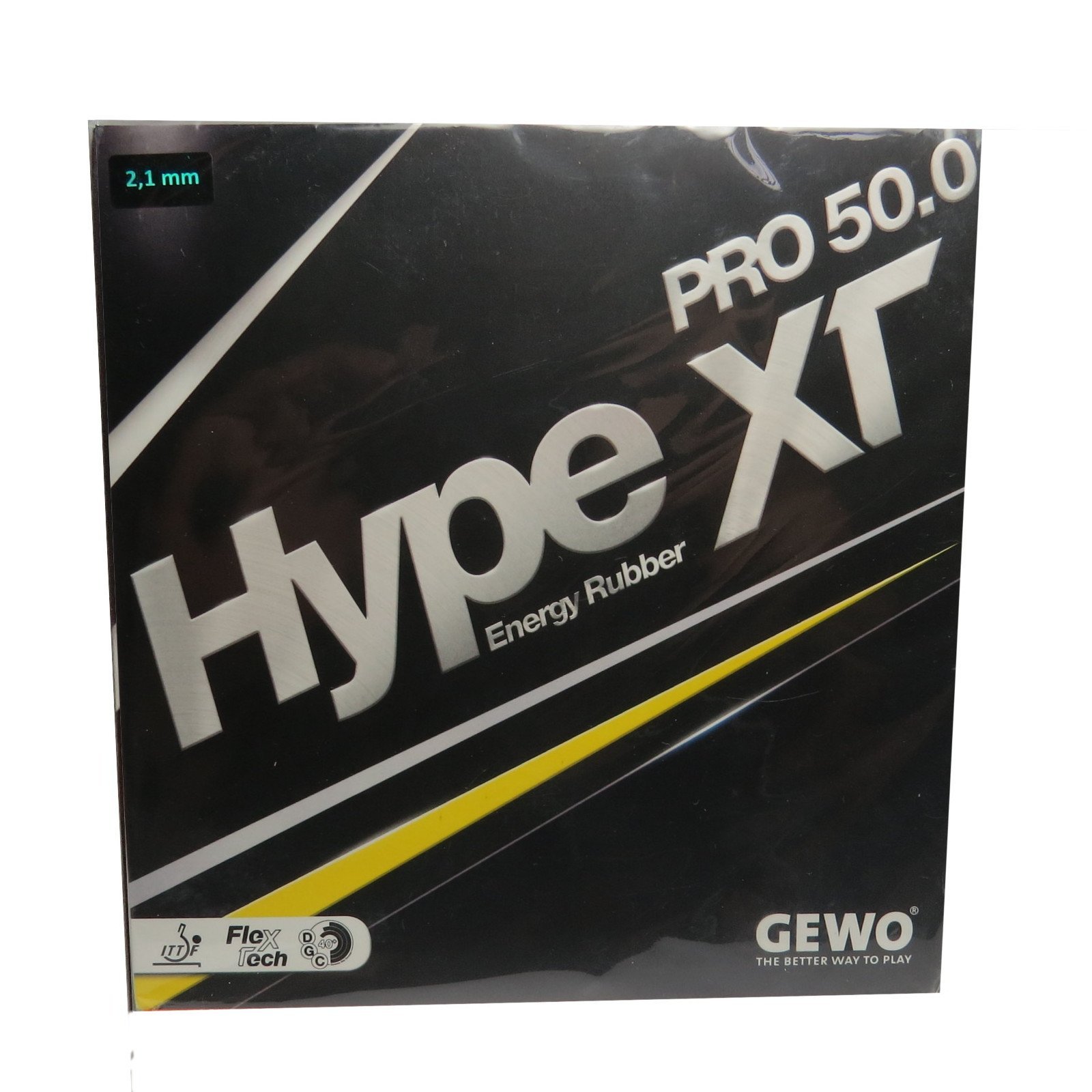 GEWO Hype XT PRO 50.0 Table Tennis Rubber, Black, 2.1 mm. Sponge Thickness