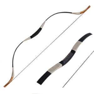 irq traditional handmade recurve bow 30-65lbs set, pigskin longbow mongolian horsebow archery hunting target bow for adults outdoor hunting competition training game left or right hand recurve bows