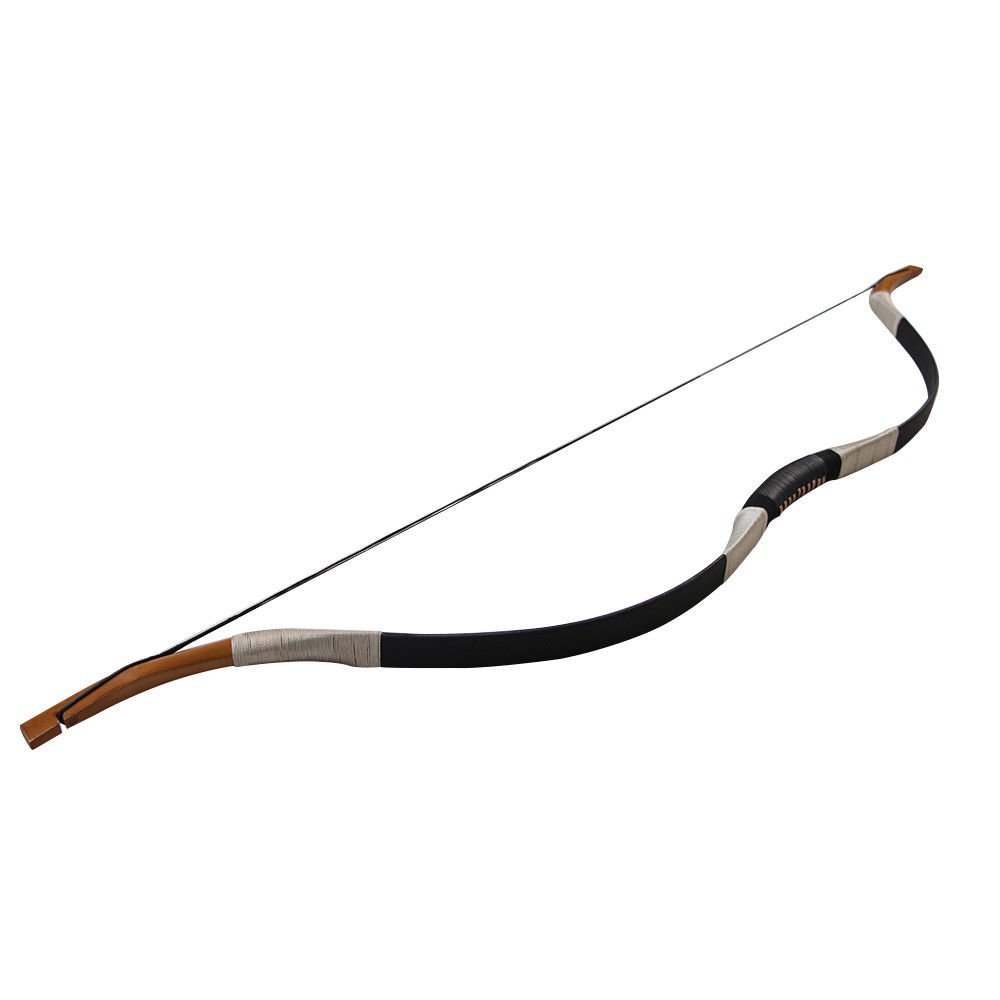 IRQ Traditional Handmade Recurve Bow 30-65lbs Set, Pigskin Longbow Mongolian Horsebow Archery Hunting Target Bow for Adults Outdoor Hunting Competition Training Game Left or Right Hand Recurve Bows