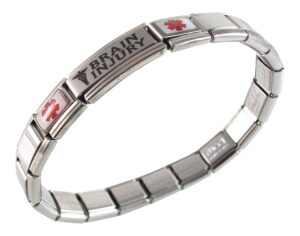 gadow jewelry brain injury medical alert id bracelet for men or women awareness stainless steel awareness