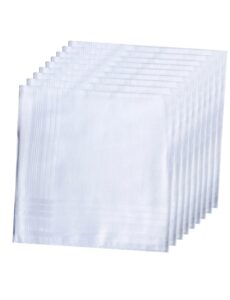 lacs men's solid white cotton handkerchiefs pack