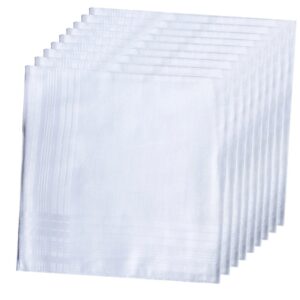 LACS Men's Solid White Cotton Handkerchiefs Pack