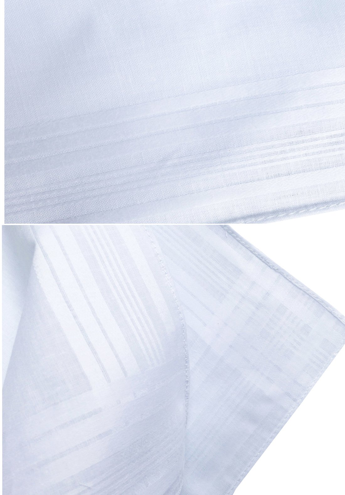 LACS Men's Solid White Cotton Handkerchiefs Pack