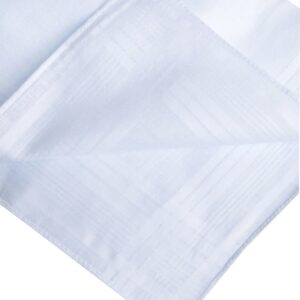 LACS Men's Solid White Cotton Handkerchiefs Pack