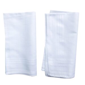 LACS Men's Solid White Cotton Handkerchiefs Pack