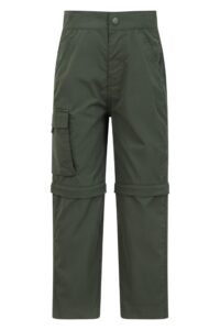 mountain warehouse active kids zip off hiking pants - boys & girls khaki 9-10 years