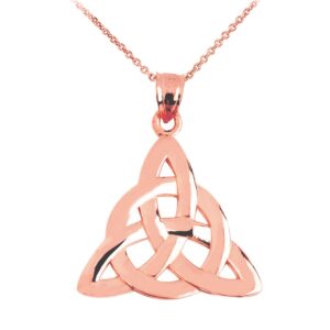 sideways crosses 10k rose gold celtic trinity knot pendant necklace (16)