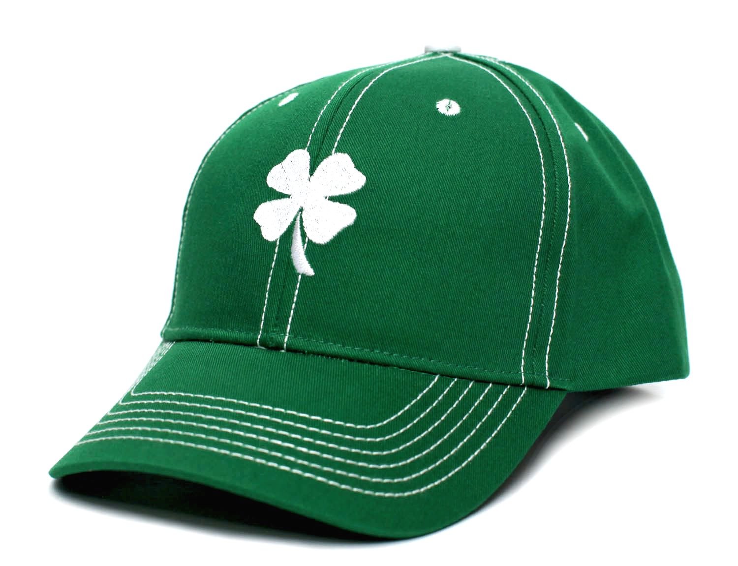 Shamrock Clover Ireland Irish Leaf St Patricks Day Embroidered Hat Cap Green