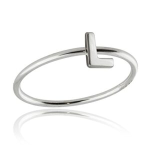 fashionjunkie4life sterling silver letter l ring, sizes 5-10, initials words stacking bands (9)