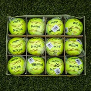 Rawlings | Official DREAM SEAM Fastpitch Softballs | 12" USA / ASA NFHS | C12RYLAH | 12 Count